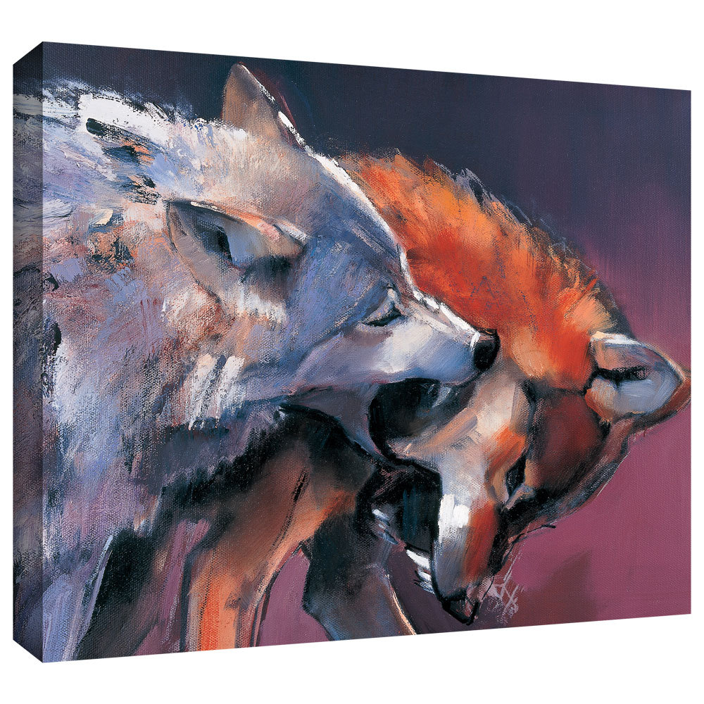 ArtWall 'Two Wolves' by Mark Adlington Print of Painting on Wrapped Canvas & Reviews - Wayfair ...